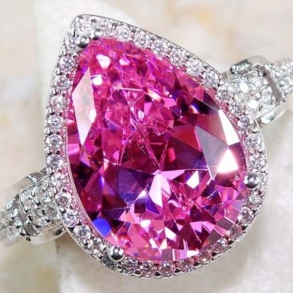 Jewelry | 6ct Pink Sapphire Topaz 925 Silver Ring 6 | Poshmark
